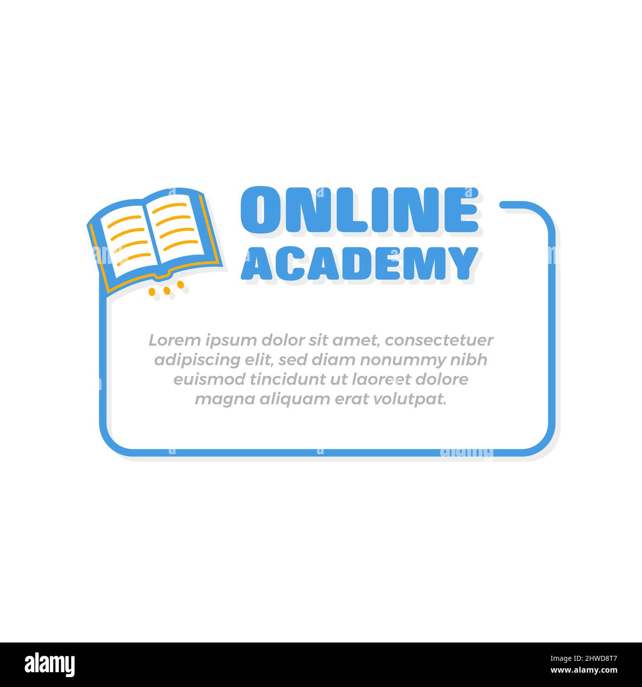 Online Academy Banner Frame Template with Book Icon Stock Vector Image ...