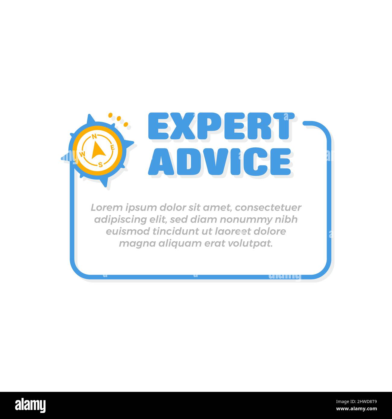 Expert Advice Banner Frame Template with Compass Icon Stock Vector ...