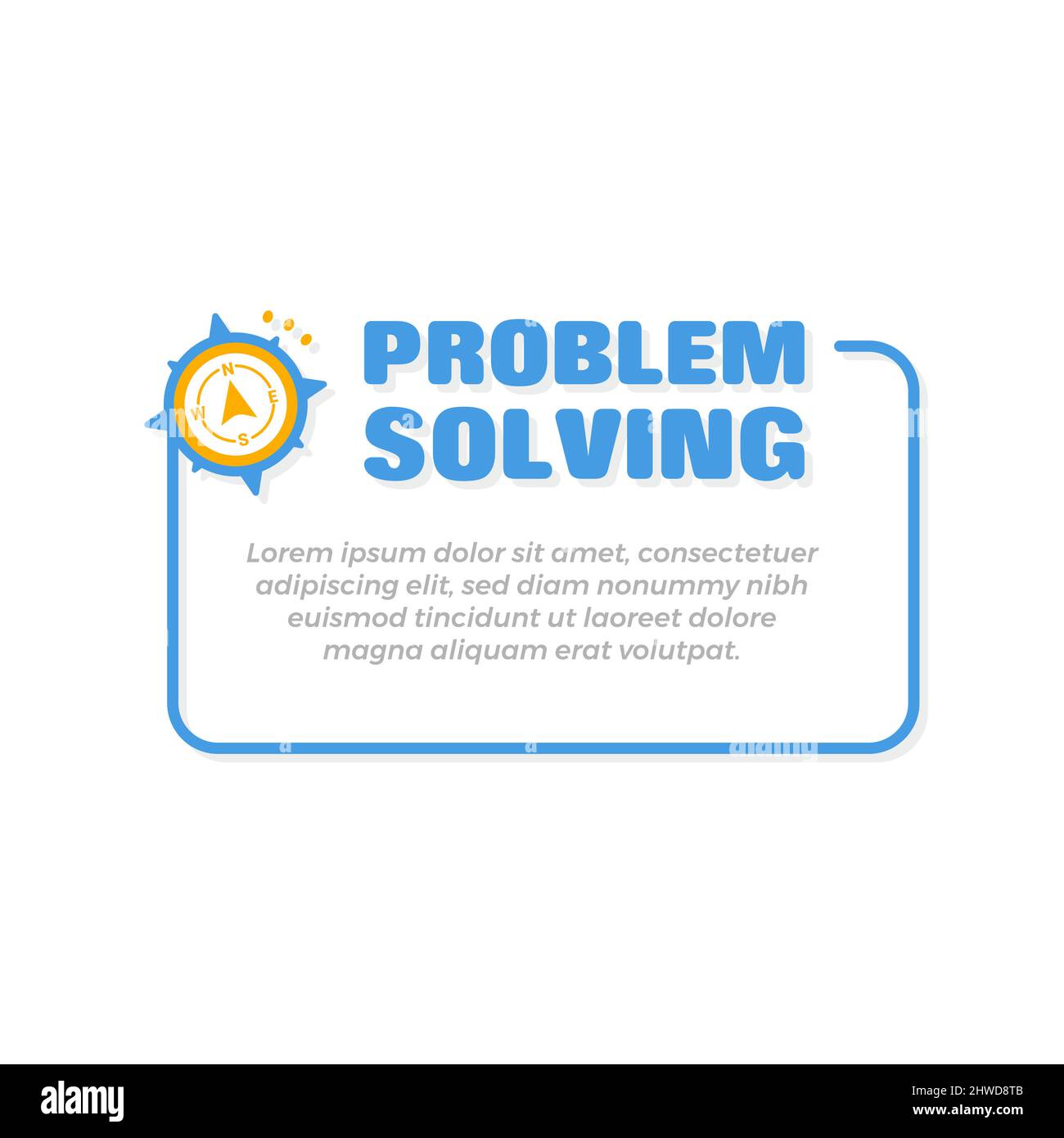 Problem Solving Banner Frame Template with Compass Icon Stock Vector ...
