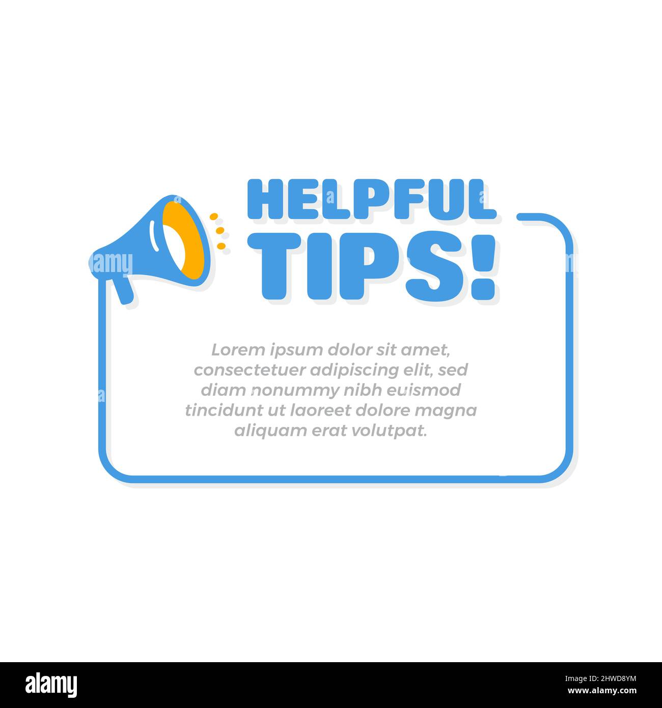 Helpful Tips Banner Frame Template with Megaphone Icon Stock Vector ...