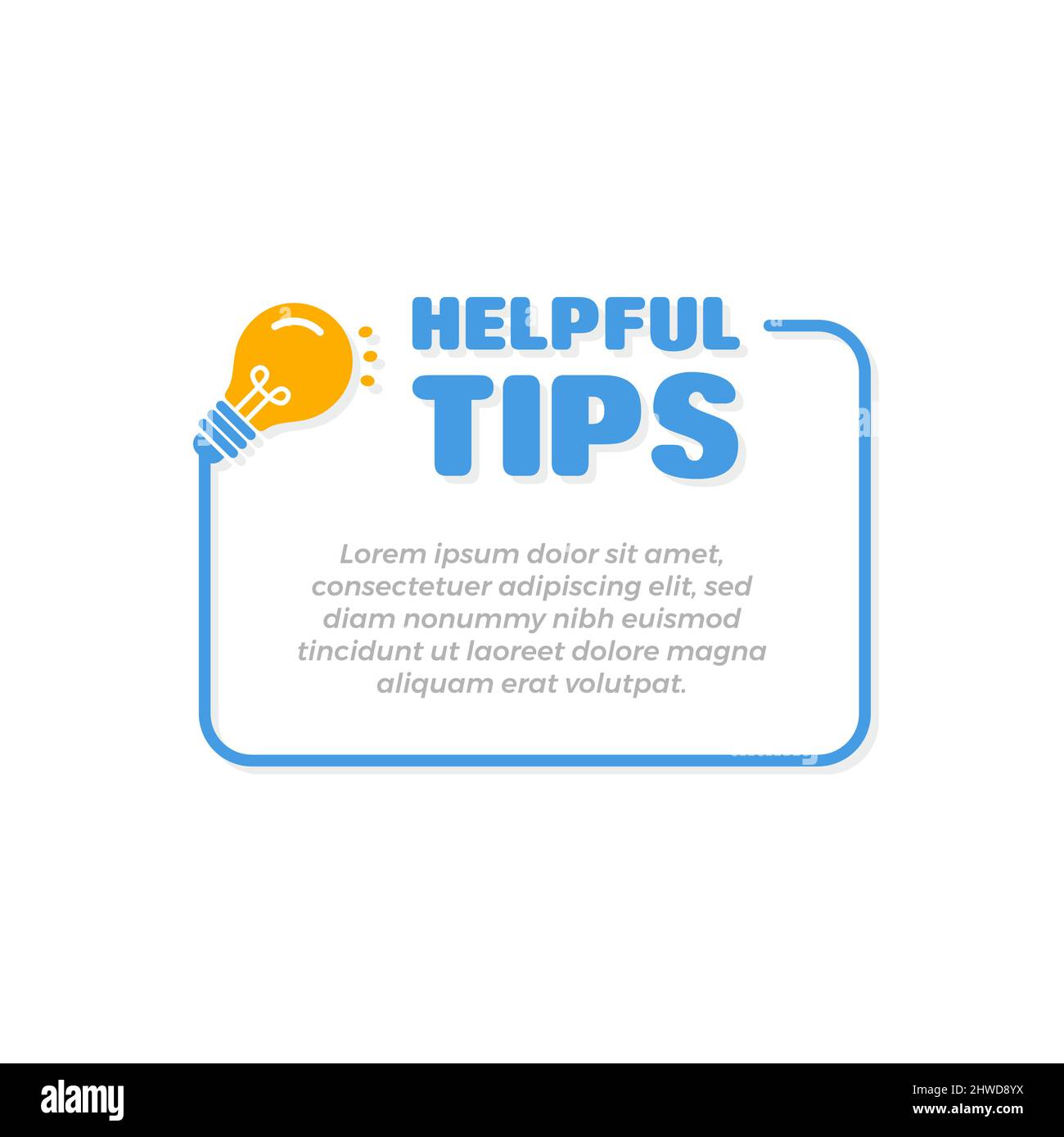 Helpful Tips Banner Frame Template with Bulb Icon Stock Vector Image ...