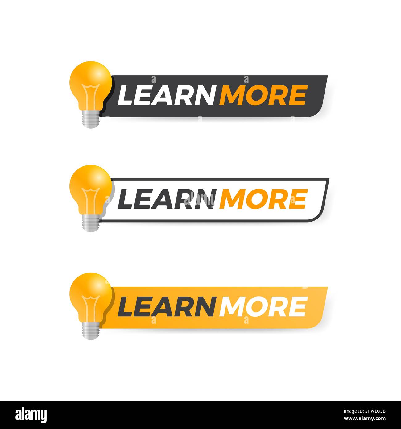 Learn More Vector Label Set Stock Vector Image & Art - Alamy