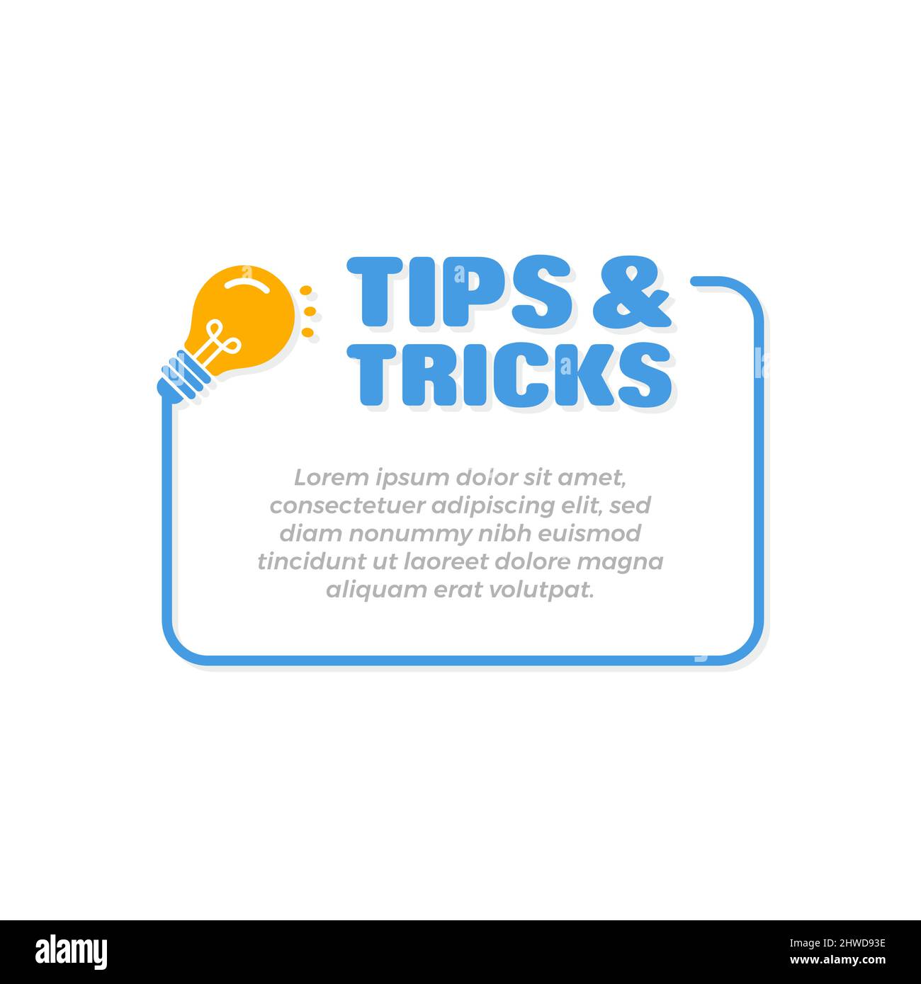 Tips And Tricks Banner Frame Template with Bulb Icon Stock Vector Image ...