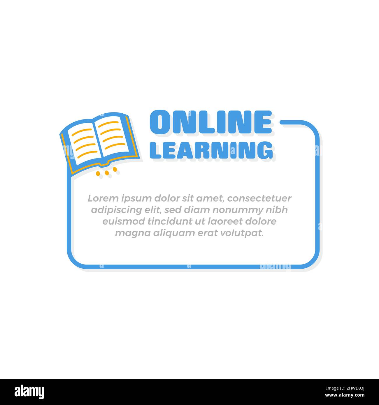 Online Learning Banner Frame Template with Book Icon Stock Vector Image ...