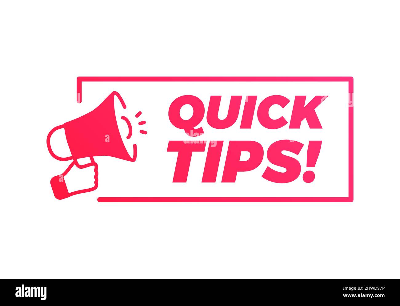 Quick Tips Megaphone Marketing Advert Label Stock Vector Image & Art ...
