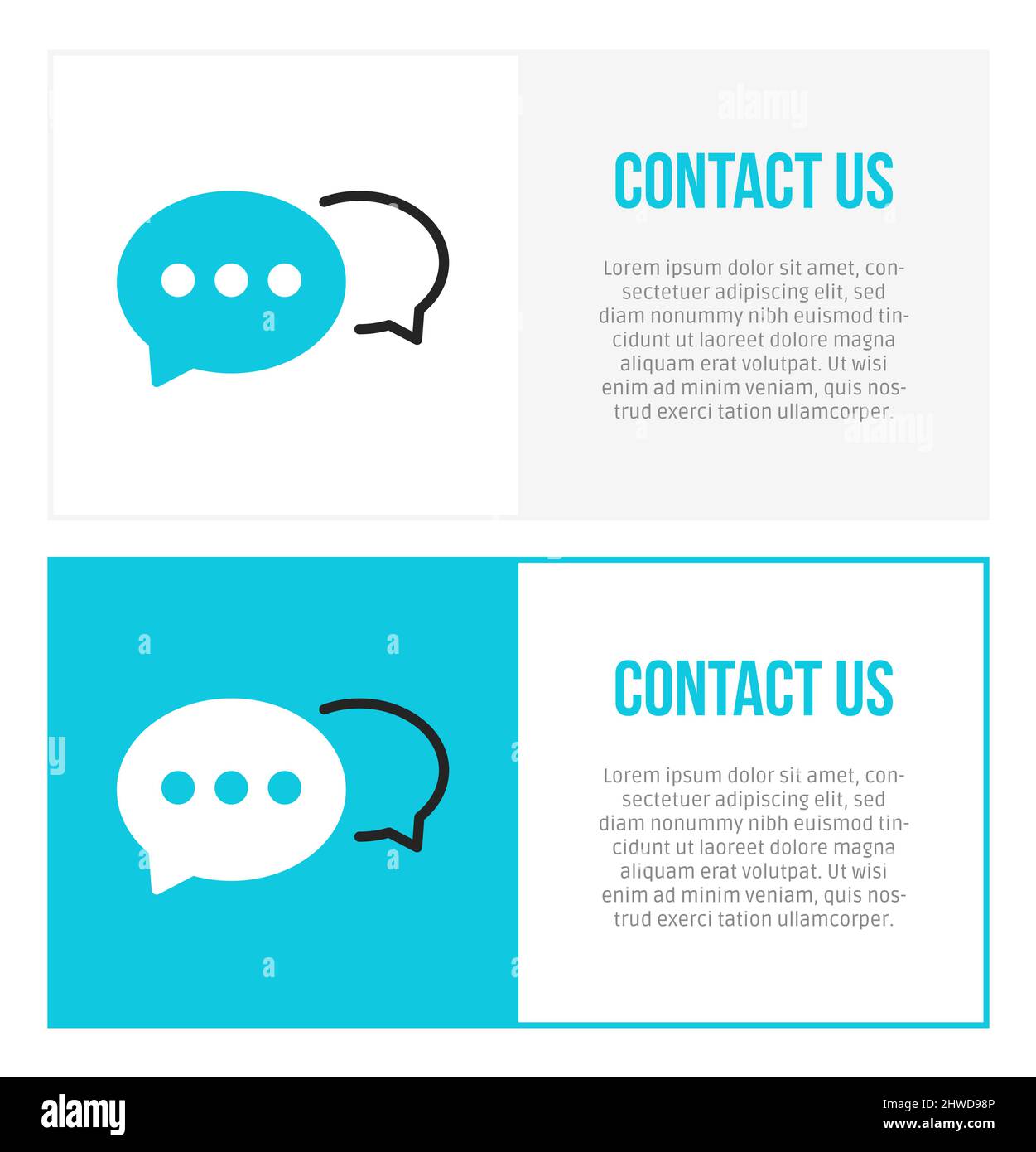 Contact Us Flat Design Template Stock Vector Image & Art - Alamy