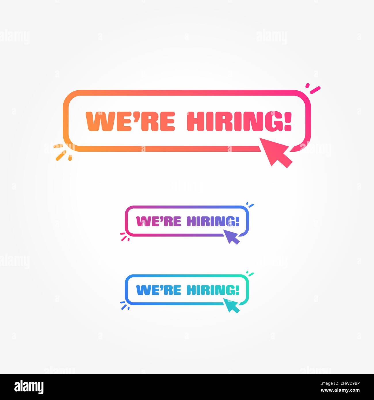 We Are Hiring Button with Cursor Label Set Stock Vector Image & Art - Alamy