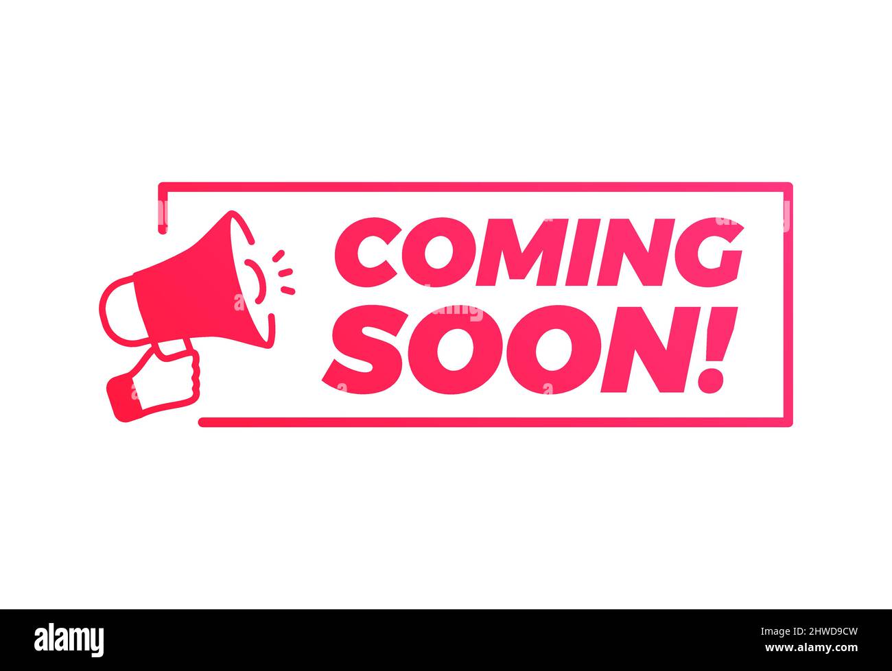 Coming Soon Megaphone Marketing Advert Label Stock Vector Image & Art ...