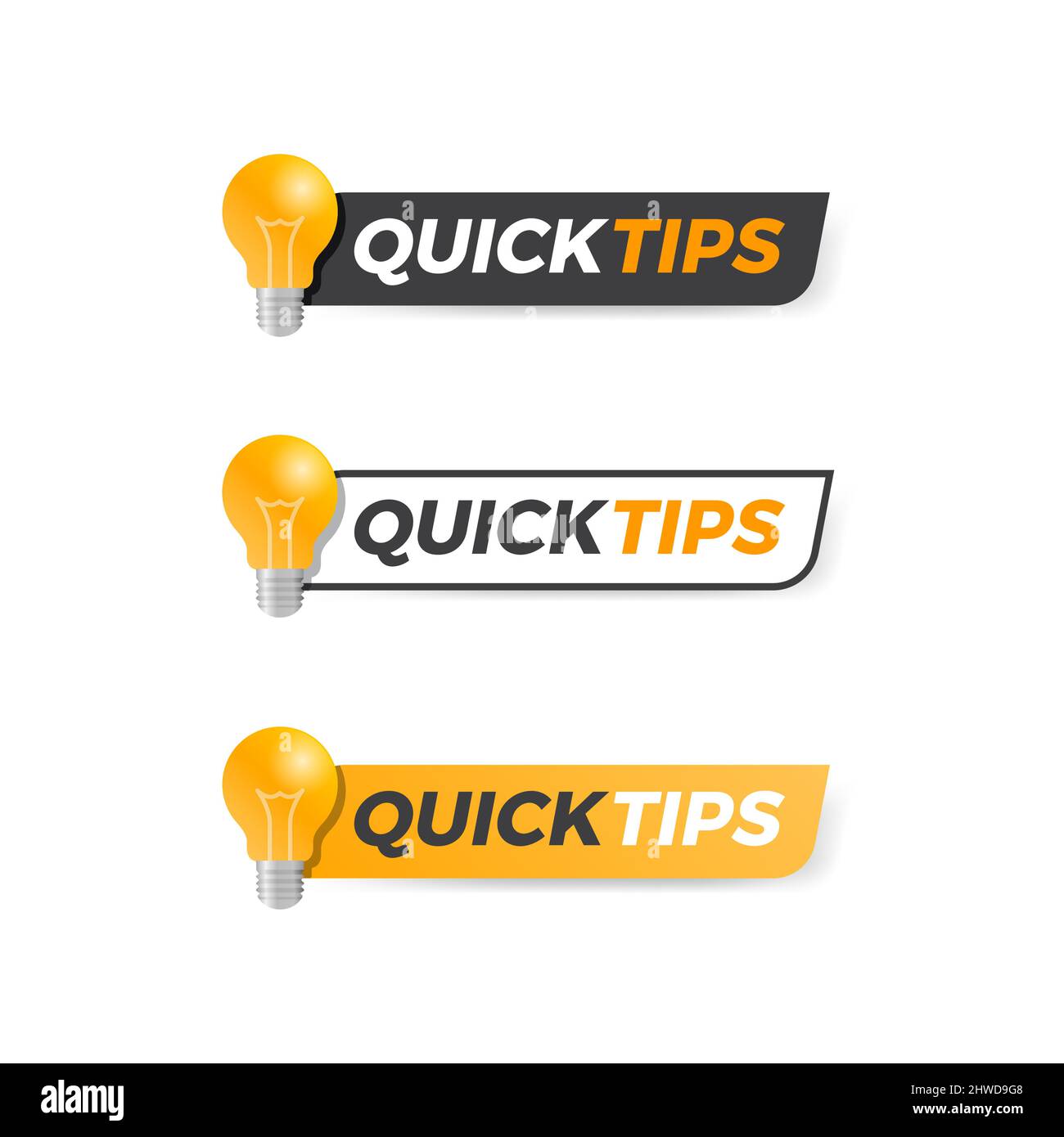 Quick Tips Vector Label Set Stock Vector Image & Art - Alamy