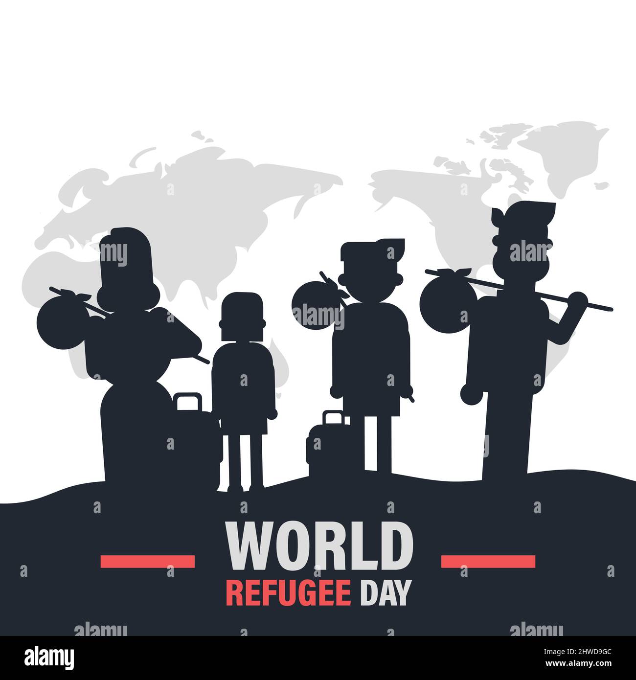 On day world refugee Stock Vector Images - Alamy