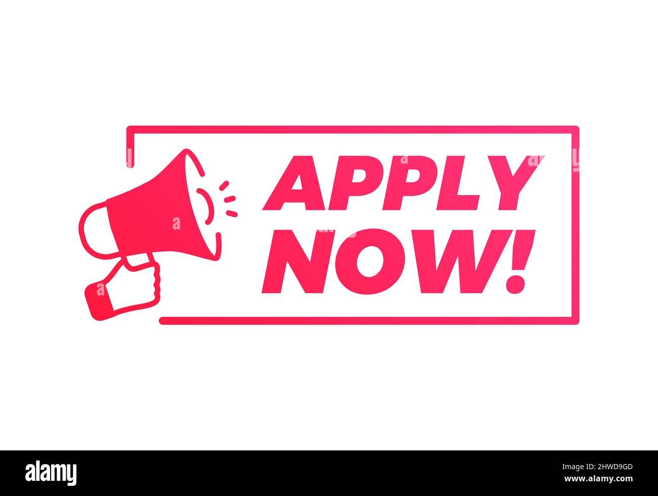 Apply Now Megaphone Marketing Advert Label Stock Vector Image & Art - Alamy