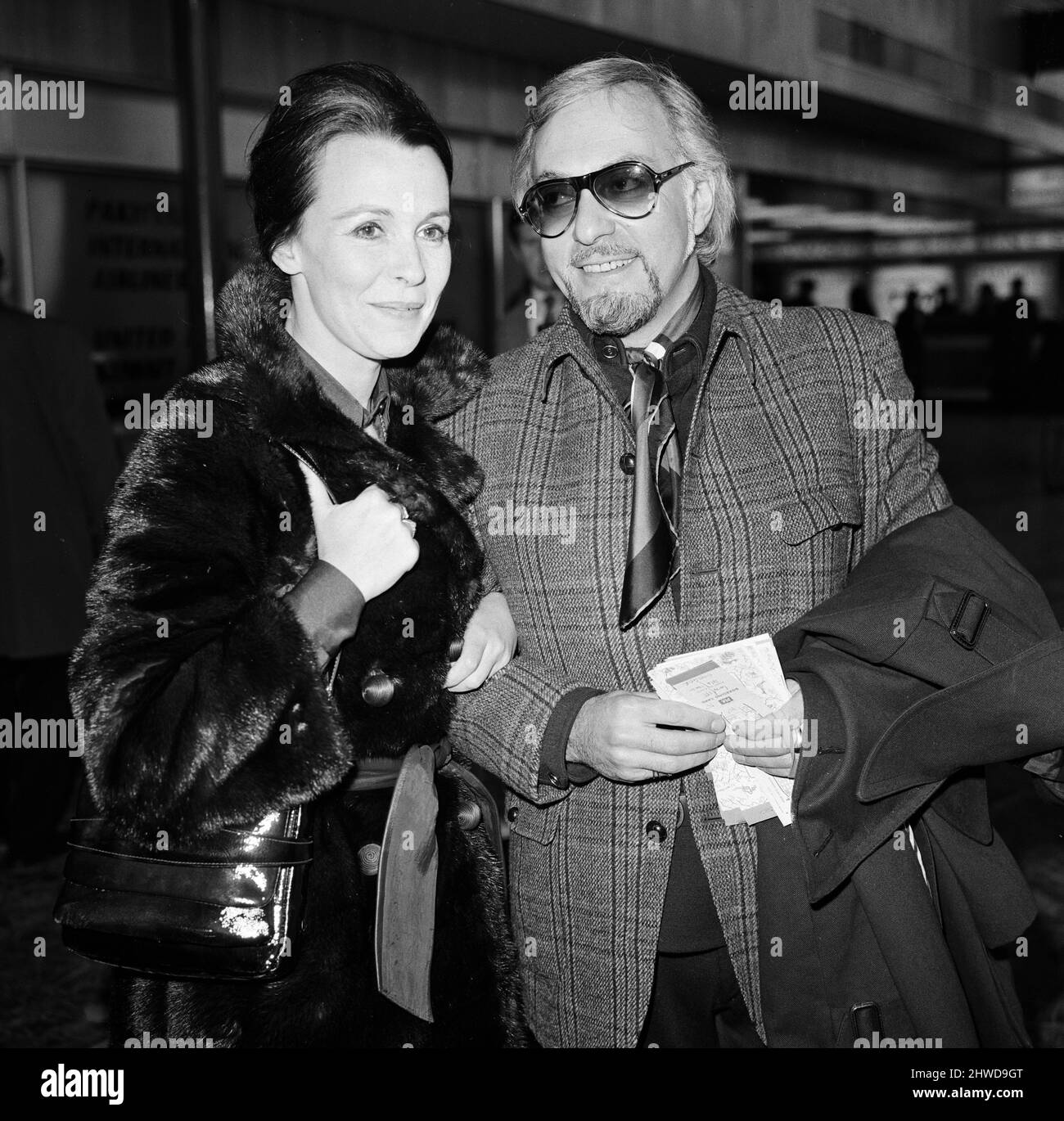 Claire Bloom and her husband Hillard Elkins leave Heathrow Airport for ...