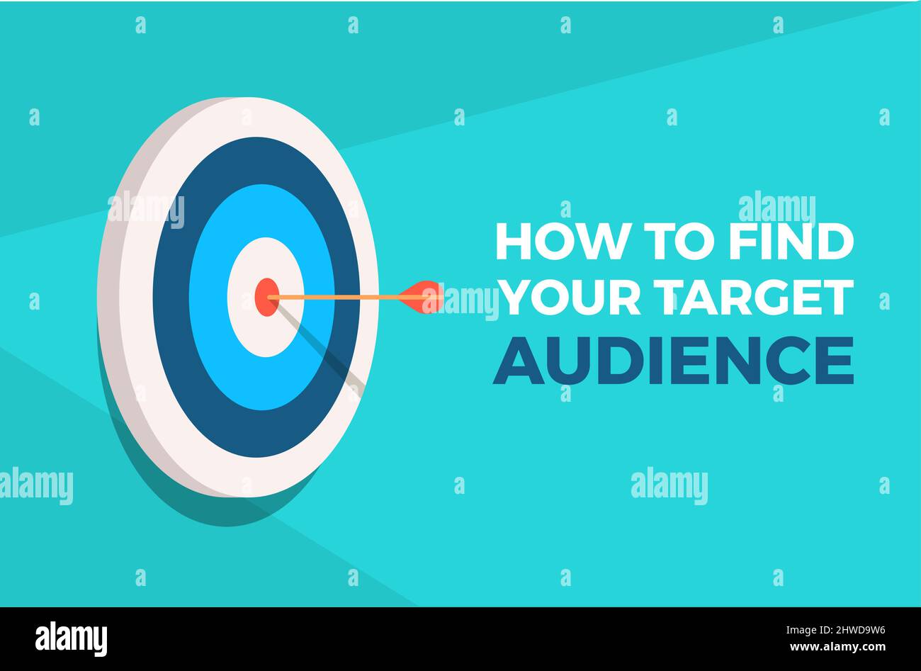 How To Find Your Target Audience Aim Background Banner Stock Vector ...