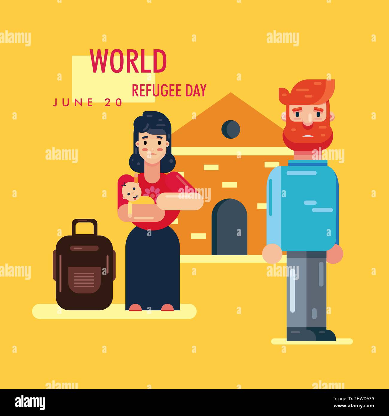 World Refugee Day, Concept of social event. 20 June vector ...