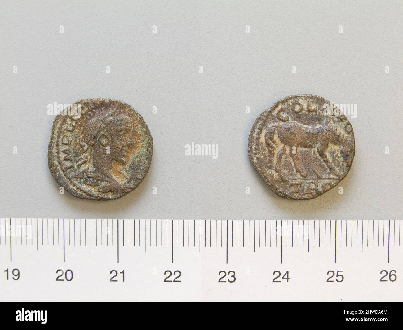 Coin of Severus Alexander, Emperor of Rome from Alexandria Troas. Ruler ...