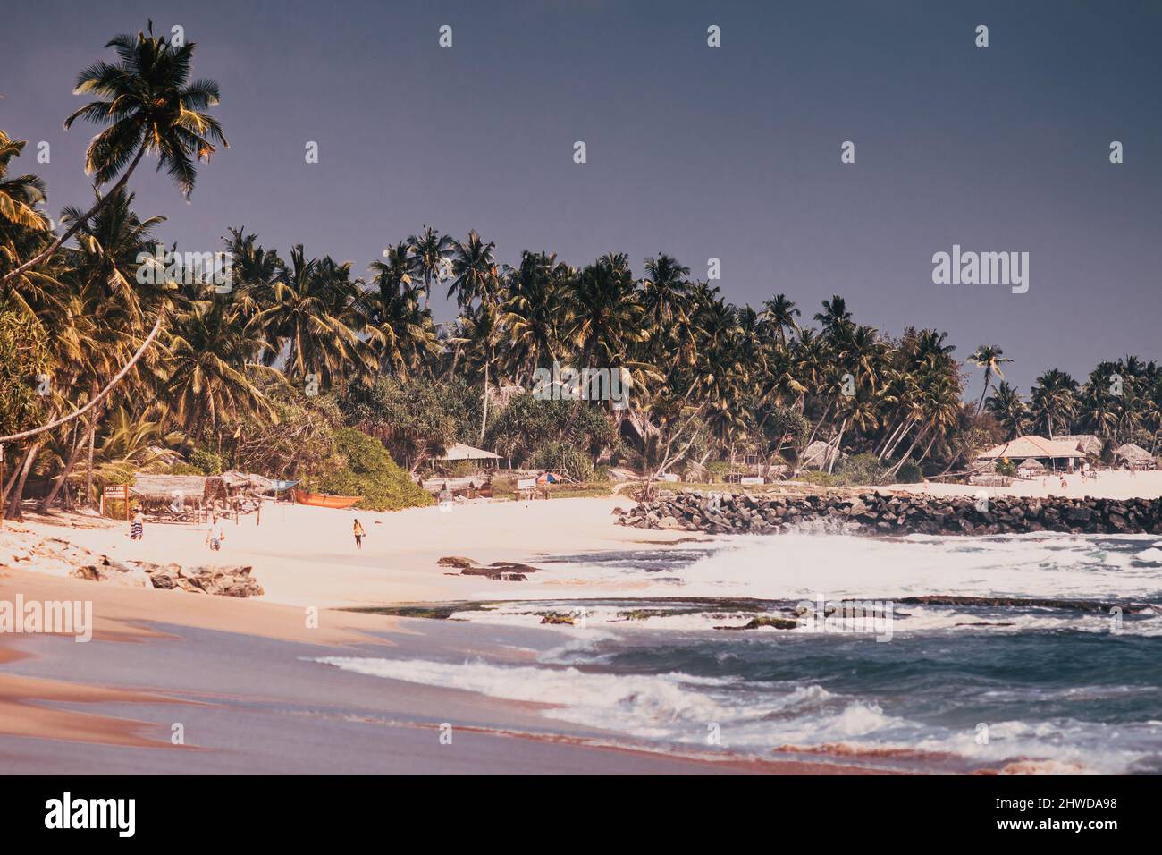 beautiful sandy beach exotic holiday background Stock Photo - Alamy