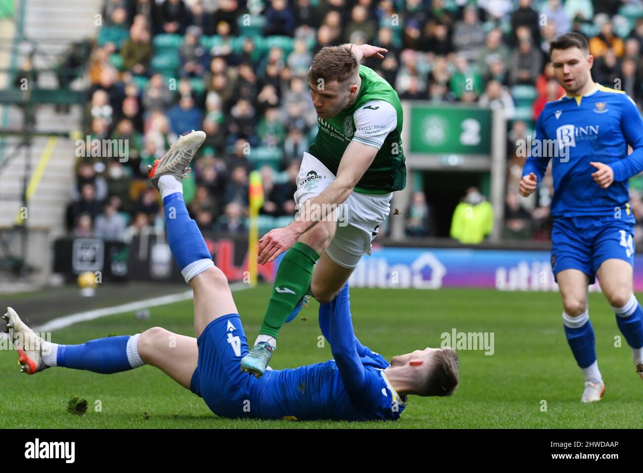 Easter Road Stadium, Edinburgh.Scotland UK.5th March 22 Hibernian vs St ...