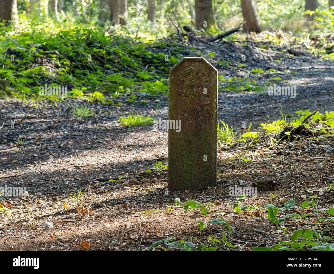 Croydon Parish Boundary Marker on Croham Hurst Stock Photo - Alamy