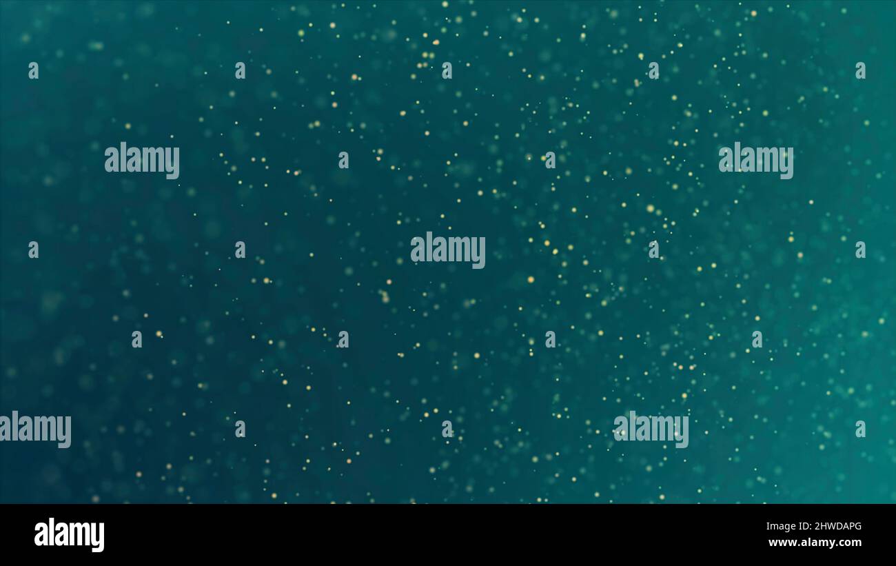 Glittering particles sparkle and drift along. Abstract background with ...