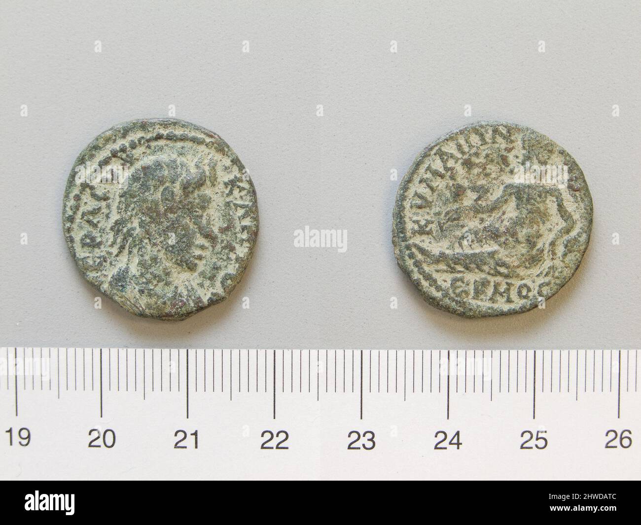 Coin of Valerian, Emperor of Rome; Gallienus, Emperor of Rome from Kyme ...
