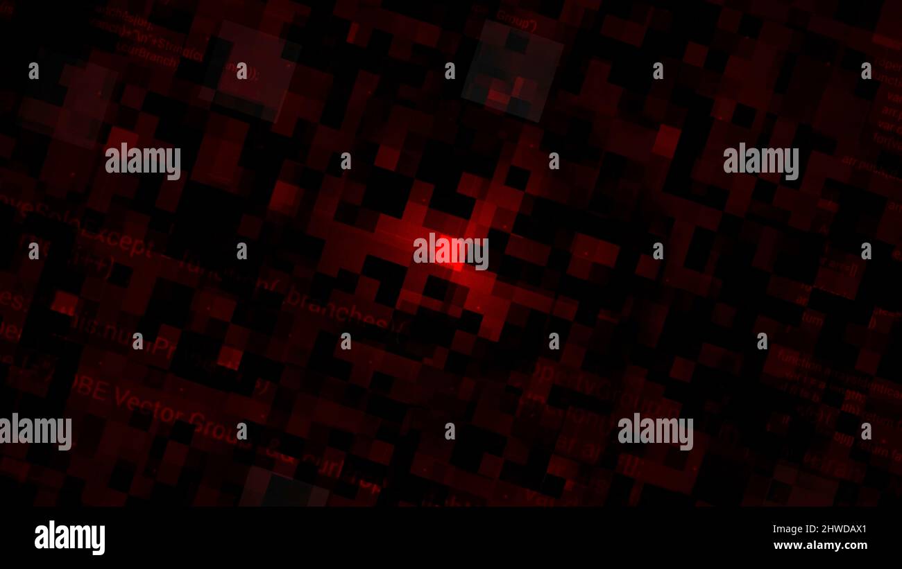 Abstract Field Of Randomly Blinking Big Pixels On A Dark Background Seamless Loop Motion