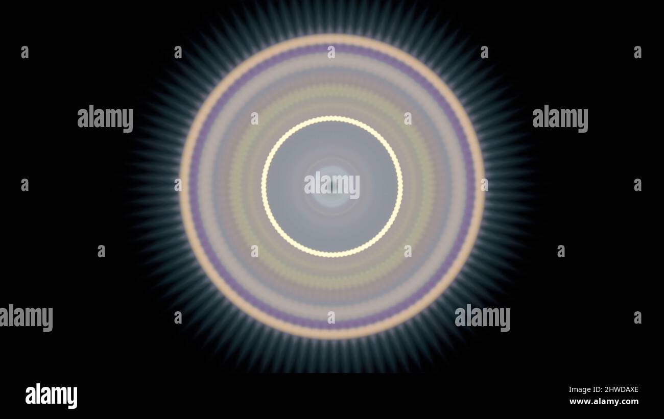 Abstract hypnotic circles moving on the black background. Abstract ...
