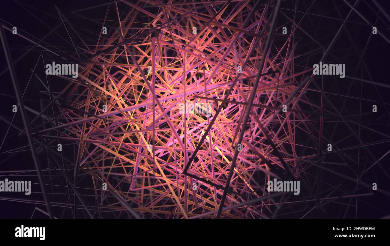 Animation of colored tangled threads on a black background. Animation ...