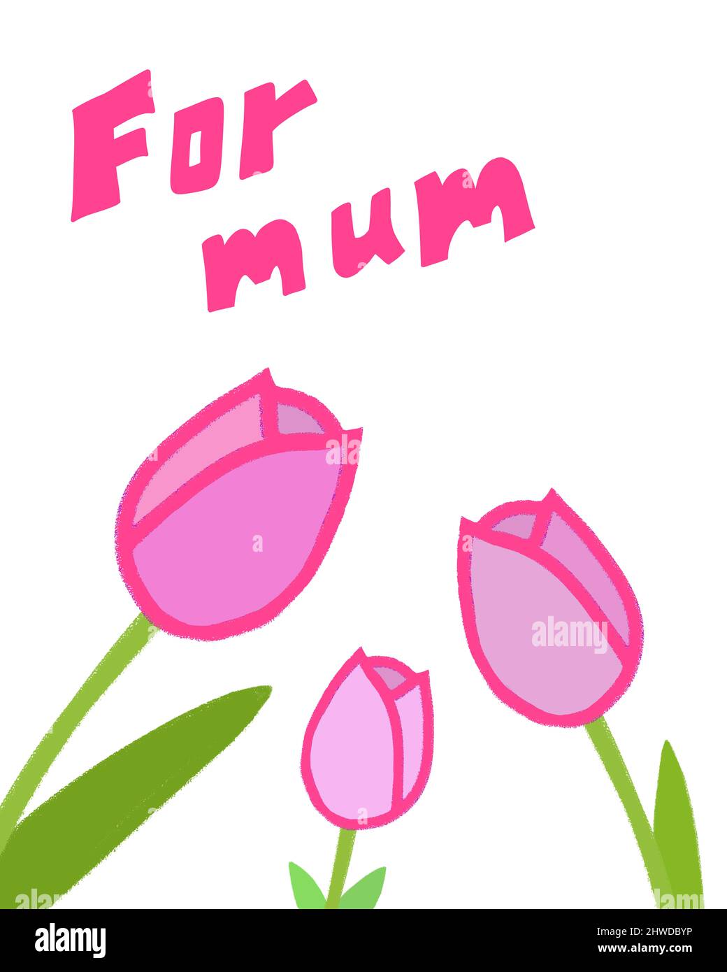 Happy mothers day greeting card with tulips. Congratulations on 8th ...
