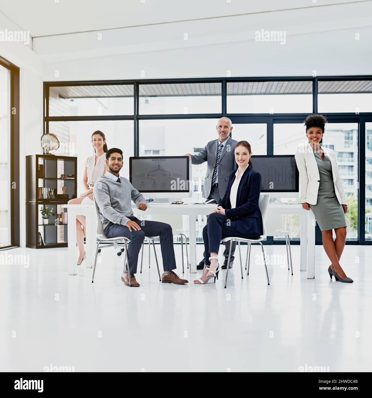 Teamwork brings out the best in each team member. Portrait of a group ...