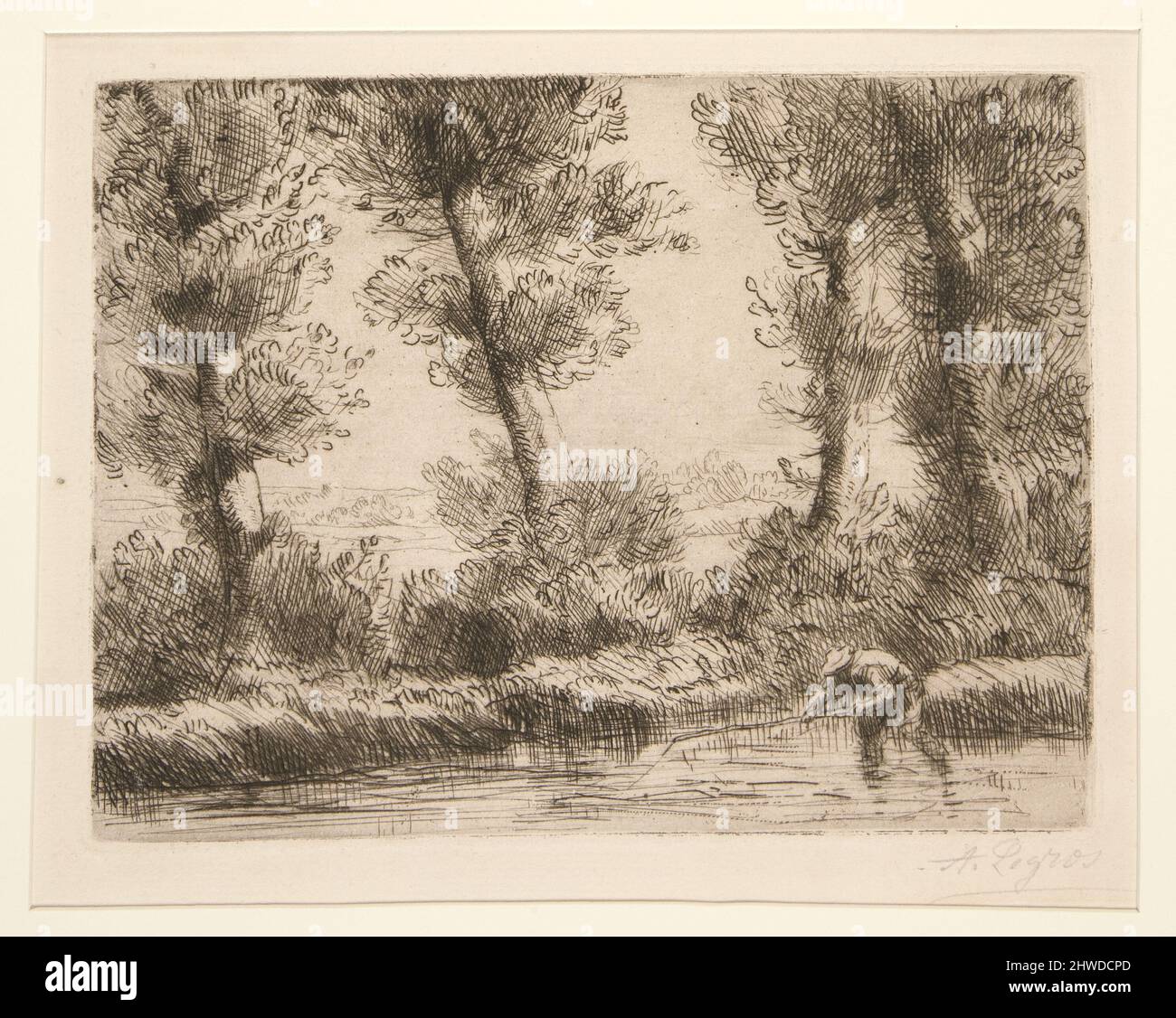 Les bords de la Liane (The Banks of the Liane). Artist: Alphonse Legros ...