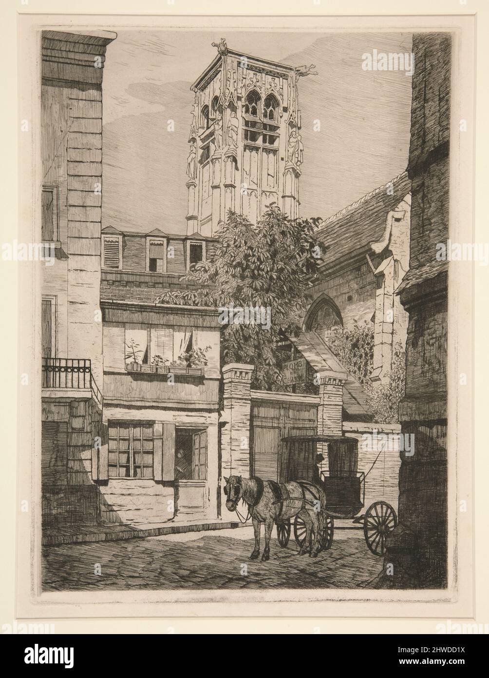 Street Scene with Horse and Carriage, 1880. Artist: Émile Frédéric ...
