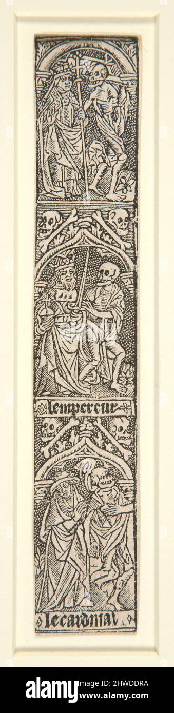 Dance of Death, border of Book of Hours. Artist: Unknown Stock Photo ...