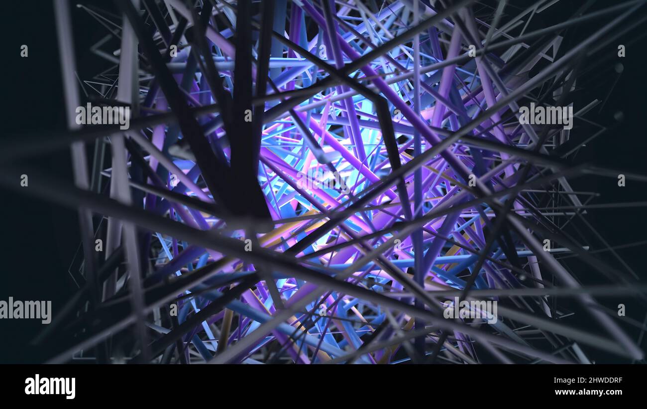 Animation of colored tangled threads on a black background. Animation ...