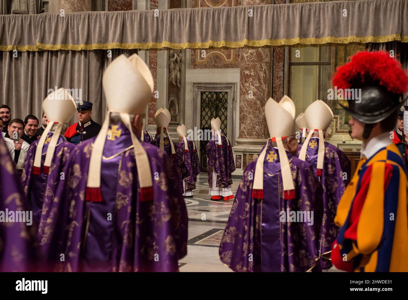 Vatican City, Vatican 13/02/2013: Mass for Ash Wednesday, opening Lent ...