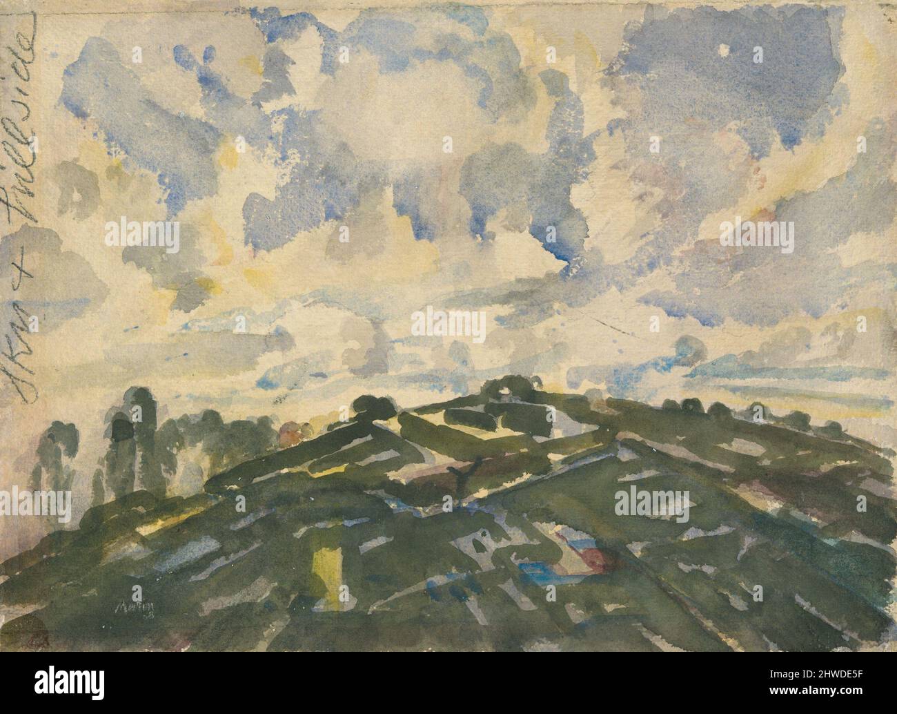 Land and Sky, France, 1908; or The Hill. Artist: John Marin, American ...