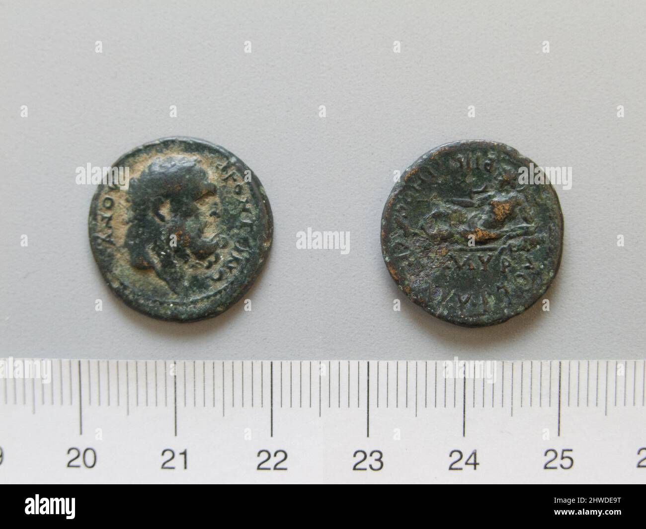 Coin of Domitian, Emperor of Rome from Smyrna. Ruler: Domitian, Emperor ...