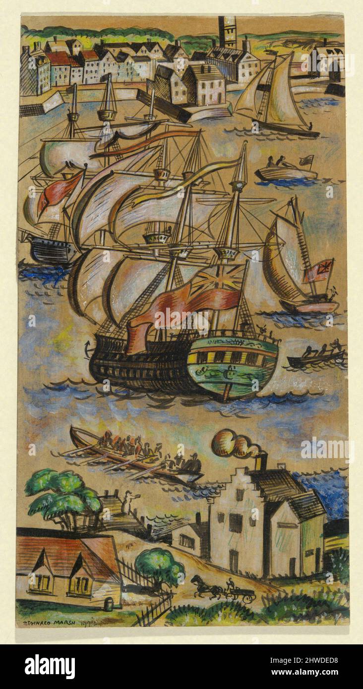 New Amsterdam. Artist: Reginald Marsh, American, 1898–1954, B.A. 1920 ...