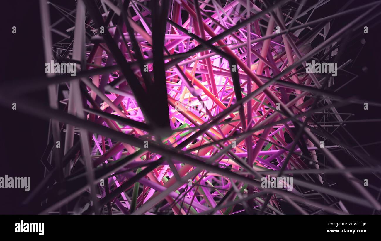 Animation of colored tangled threads on a black background. Animation ...