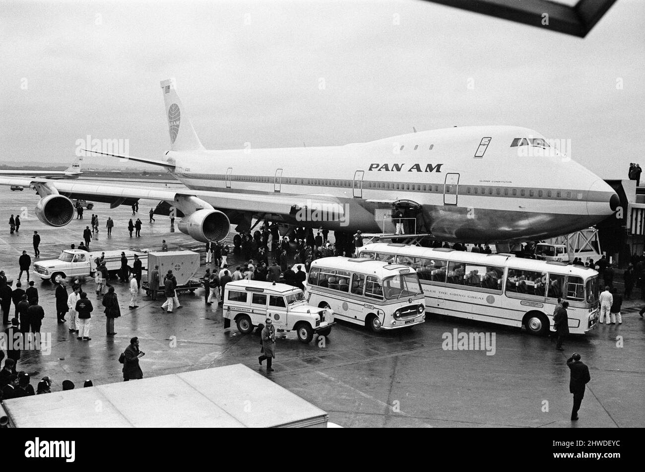 The 361 passenger Boeing 747 arrives at Heathrow Airport. The first ...