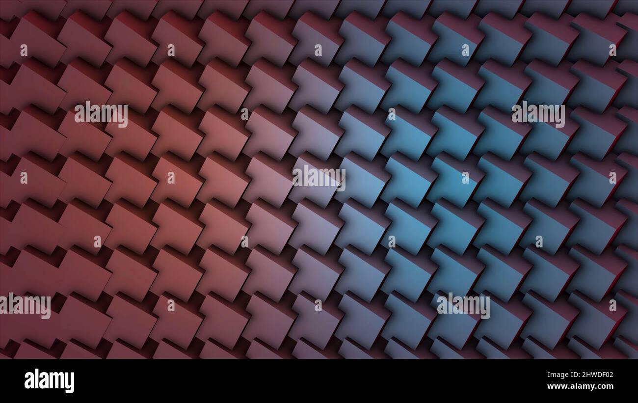 Abstract wall of planes moving in organic way. The movement is ...
