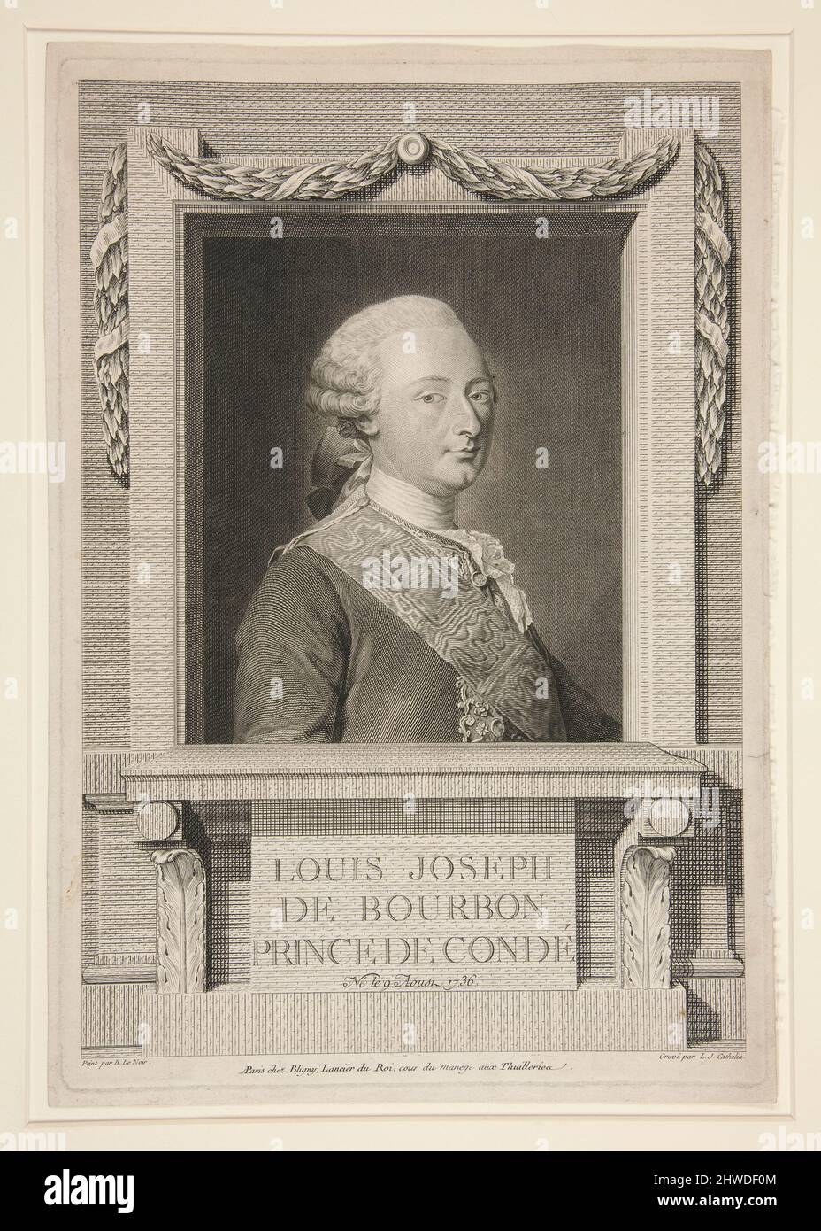 Portrait of Louis Joseph de Bourbon, Prince de Conde. Artist: Louis Jacques Cathelin, French ...