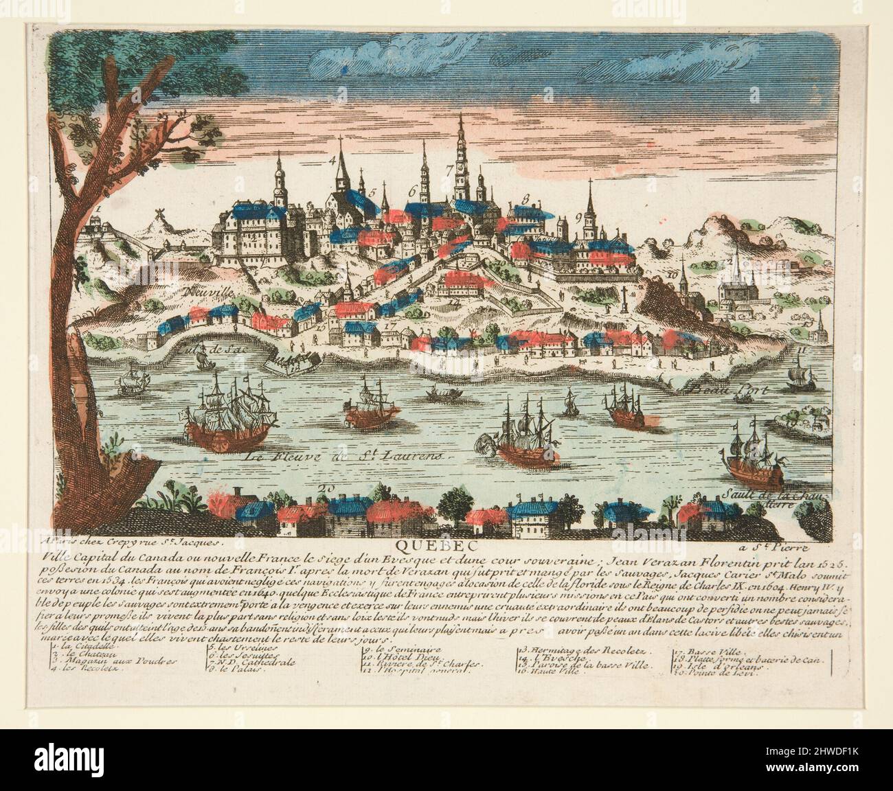 Quebec (ca. 1650). Artist: Louis Crepy, French b. about 1680 Stock ...