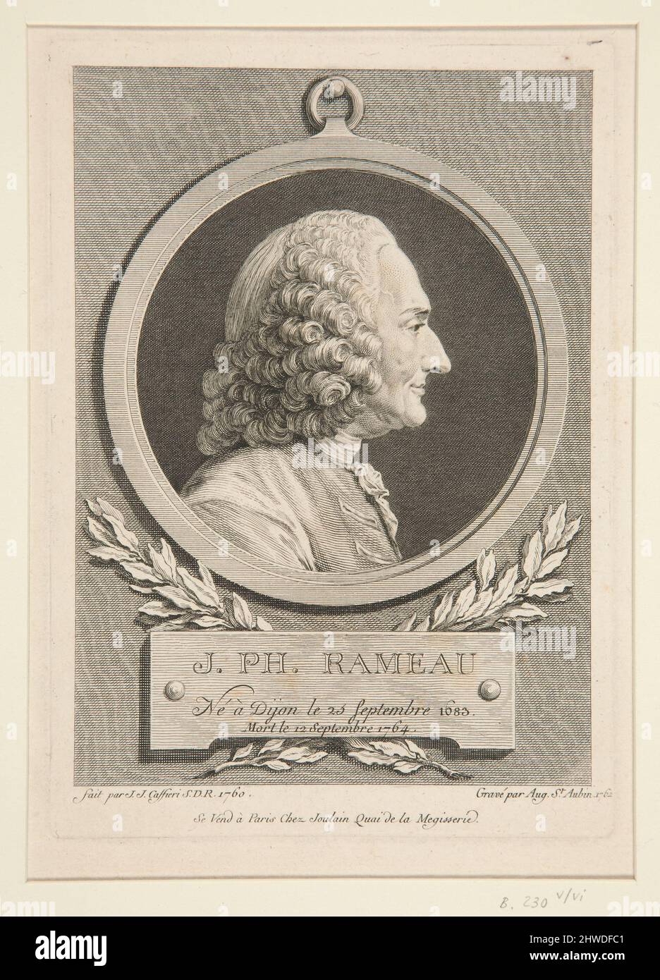 Portrait of Jean-Philippe Rameau. Artist: Augustin de Saint-Aubin ...