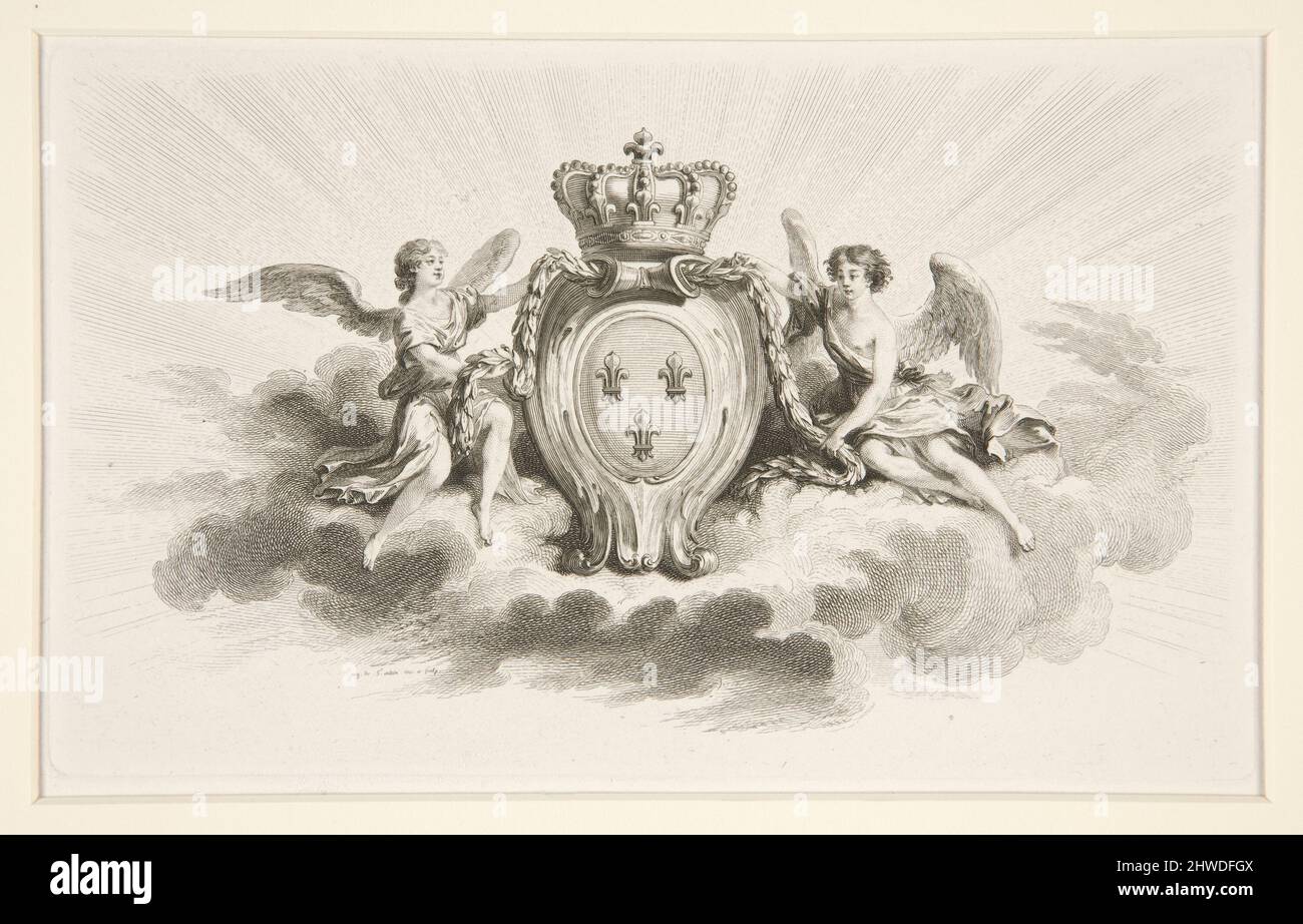 Royal Crest with Fleurs de Lis Flanked by Angels, 19th century ...