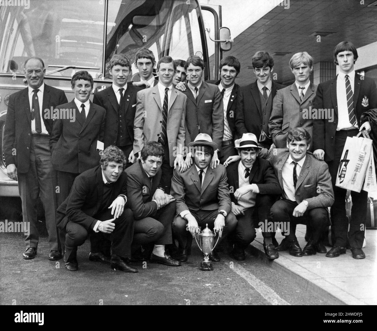 Newcastle United Junior team arriving back from Holland after winning ...