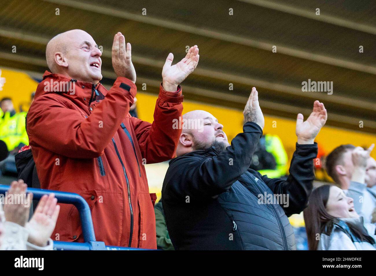 Preston fan celebrate the goal Stock Photo - Alamy
