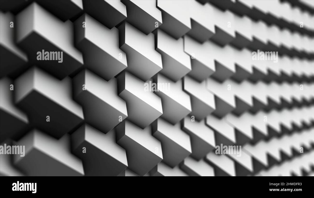 Abstract wall of planes moving in organic way. The movement is ...
