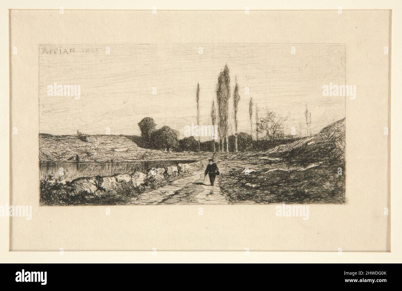 Sentier au Bord d’un Etang. Artist: Adolphe Appian, French, 1819–1898 ...