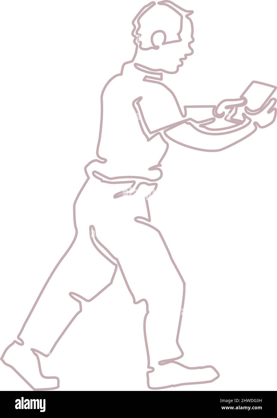 Lady on phone elderly Stock Vector Images - Alamy