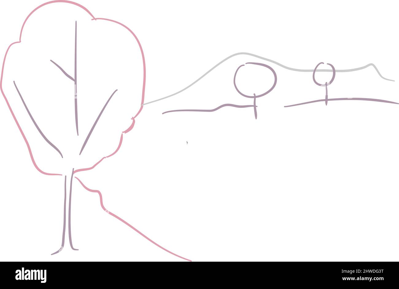 Forest trees drawing line art hi-res stock photography and images - Alamy